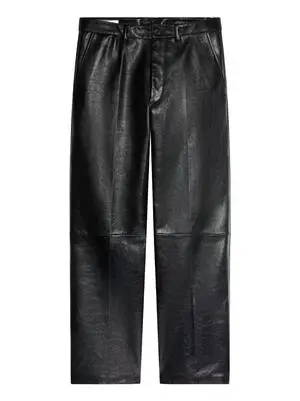 Dries Van Noten Leather Trousers - Black