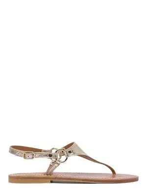 K.JACQUES Leather Thong Sandals - Neutrals