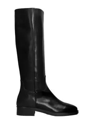 JULIE DEE 40mm Leather Boots - Black