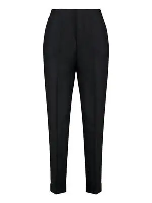 Alberta Ferretti Pleated-cuffed Trousers - Black