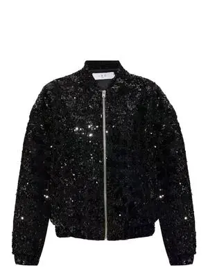IRO PARIS Sequin Bomber Jacket - Black