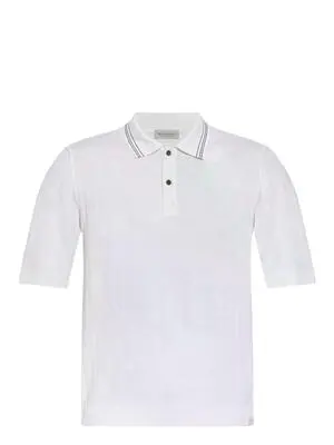 Paul & Shark Ribbed Polo Shirt - White