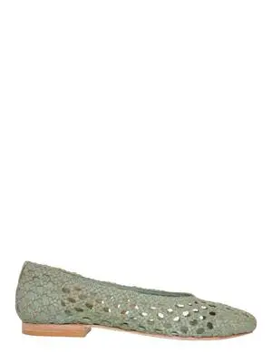 STUDIO CHOFAKIAN Woven Leather Ballet Flats - Green