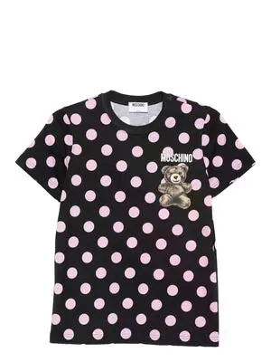 Moschino Polka-dot Teddy-print T-shirt - Black