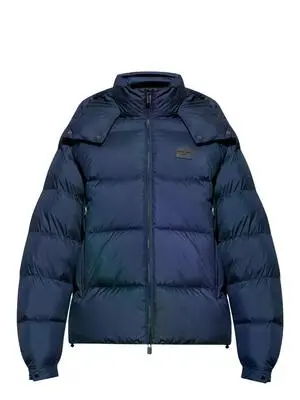 Emporio Armani Quilted Padded Jacket With Attached Hood - Blue