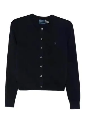 Polo Ralph Lauren Button-front Cardigan With Embroidered Logo - Blue
