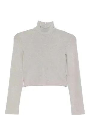 Ralph Lauren Glitter Turtleneck Top - Neutrals