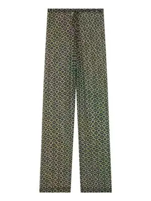 Dries Van Noten Geometric-pattern Trousers - Green