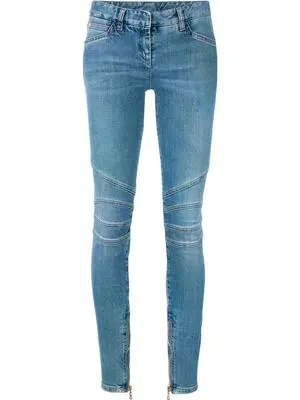 Balmain Biker Skinny Jeans - Blue