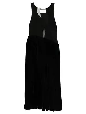 QUETSCHE Panelled Semi-sheer Dress - Black