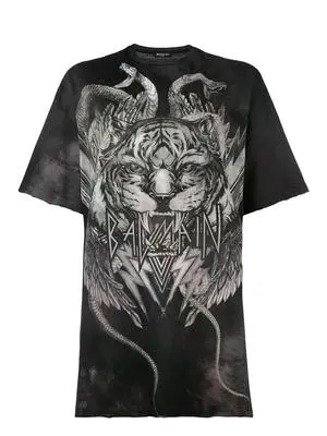 Balmain Oversized Tiger Print T-shirt - Black