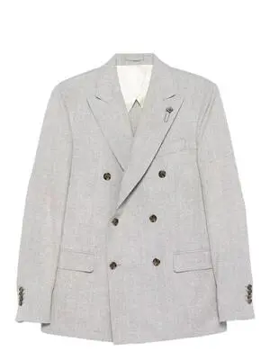 LARDINI Double-breasted Wool Suit - Grey