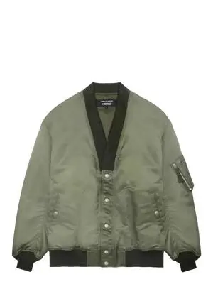 Comme Des Garçons V-neck Bomber Jacket - Green