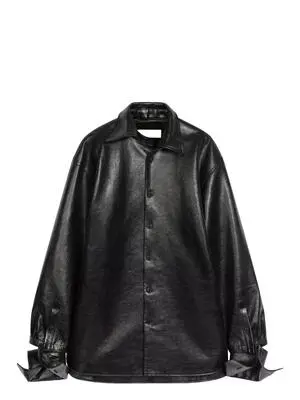 Dries Van Noten Leather Shirt - Black