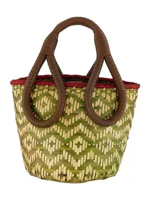 Johanna Ortiz Woven Bucket Bag - Green