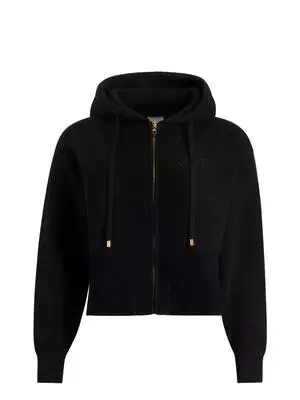 Patou Logo-embroidered Zip-up Hoodie - Black