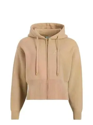 Patou Zip-up Embroidered Hoodie - Brown