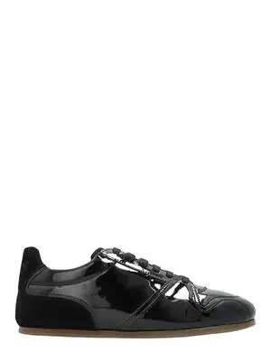 Moschino Patent-leather Low-top Sneakers - Black