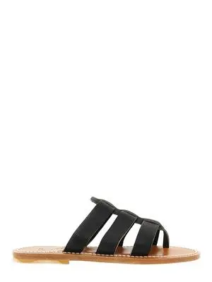 K.JACQUES Dolon Leather Three-strap Sandals - Black