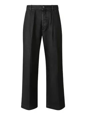 NINE:INTHE:MORNING Pleated Cotton Trousers - Black