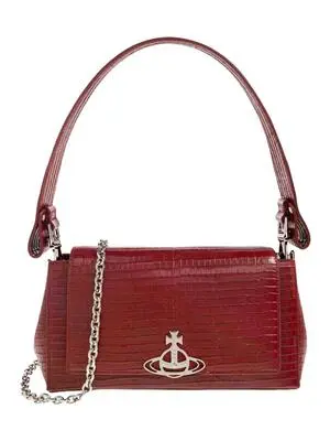 VIVIENNE WESTWOOD Medium Croc-embossed Shoulder Bag - Red