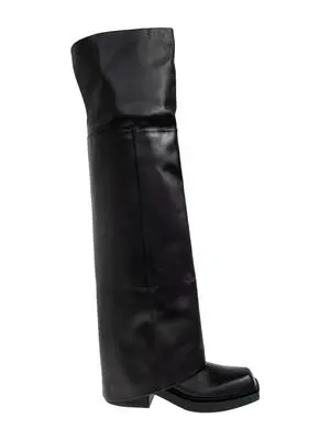 VIC MATIE Slouch-leg Square-toe Boots - Black