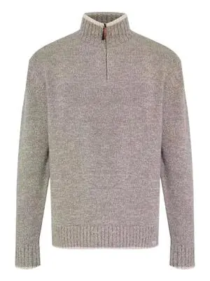 Paul & Shark Half-zip Wool-silk Sweater - Neutrals