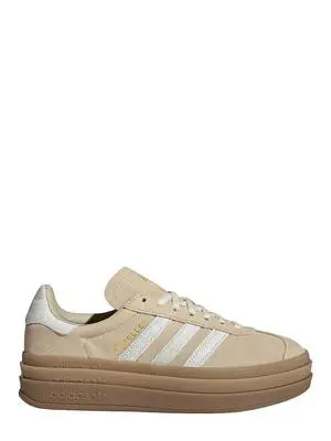 Adidas Gazelle Bold Sneakers Stone Khaki/cream White/gold Metallic