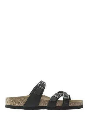 BIRKENSTOCK Franca Oiled-leather Buckle Sandals - Black