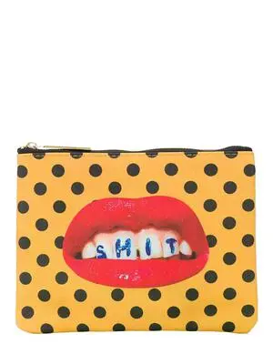 SELETTI Dotted-print Make-up Bag - Yellow
