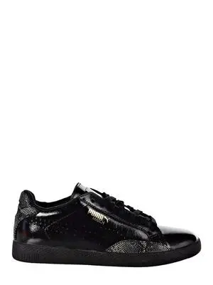 PUMA Match Lo Patent Leather Sneakers - Black