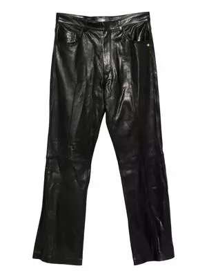 Amiri Leather Bootcut Trousers - Black