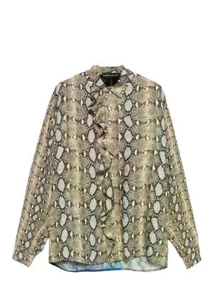 BARBARA BOLOGNA Snake-Patterned Ruffle-Trimmed Shirt