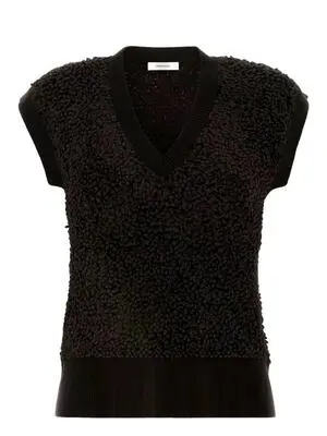 SALVATORE FERRAGAMO V-Neck Bouclé Top