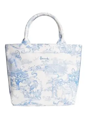 Harrods Small Toile Print Tote Bag - Blue