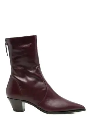AQUAZZURA 45mm Pointed-toe Zip Boots - Red