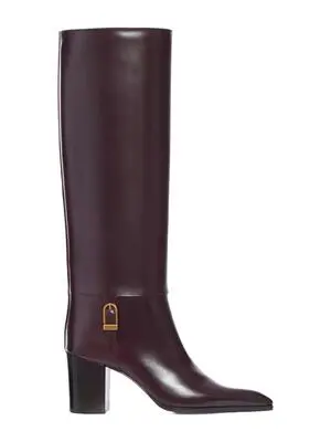 Saint Laurent Saint Laurent 70mm Buckle-Detail Calf-Leather Boots Red
