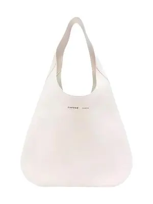 Carven Tommaso Leather Shoulder Bag - Neutrals