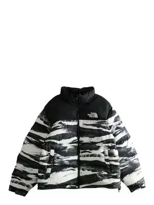 The North Face Wave-print Puffer Jacket - Black