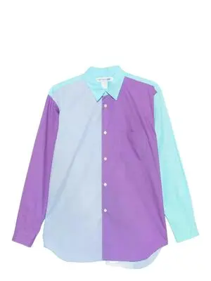 Comme Des Garçons Colour-block Long-sleeve Shirt - Blue