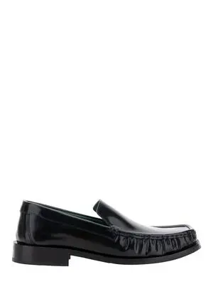 VINNY'S Mocassin Leather Loafers - Black