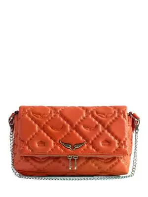 Zadig&Voltaire Quilted Leather Shoulder Bag With Chain Strap - Orange