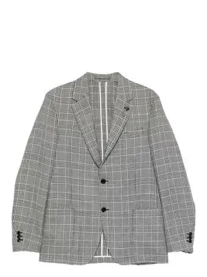 LARDINI Checked Two-button Blazer - Neutrals