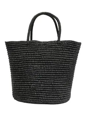 SENSI STUDIO Woven Maxi Tote Bag - Black