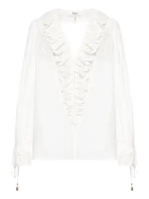 Chloé Cotton Voile Top - White