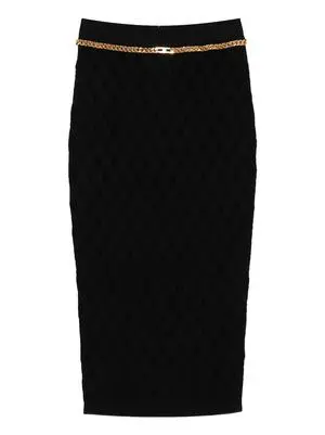 Elisabetta Franchi Knitted Midi Skirt - Black