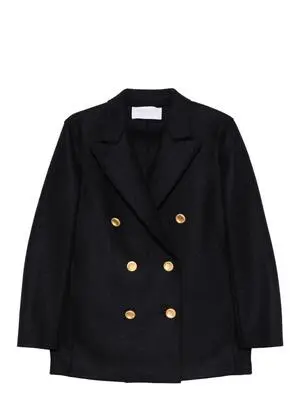 Harris Wharf London Wool Double-breasted Coat - Blue