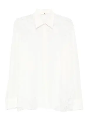 Ermanno Scervino Silk Shirt With Lace Trim - White