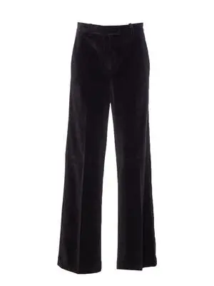 CIRCOLO 1901 Cotton Wide Leg Trousers - Black