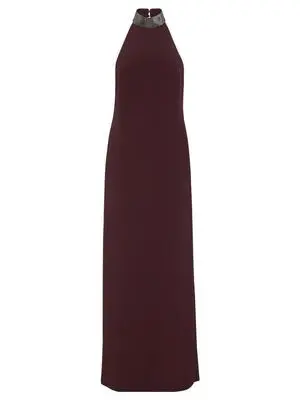 Brunello Cucinelli Silk Blend Maxi Dress - Bordeaux